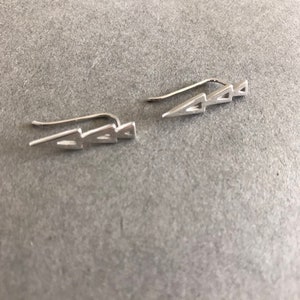 Silver Three Triangle Ear Climber Ear Crawler - Sterling Silver - Etsy