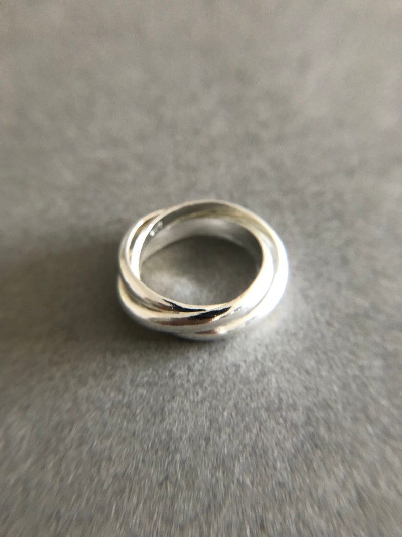Silver Triple Interlocked Ring, Multi Band Rings, Intertwining Rings ...