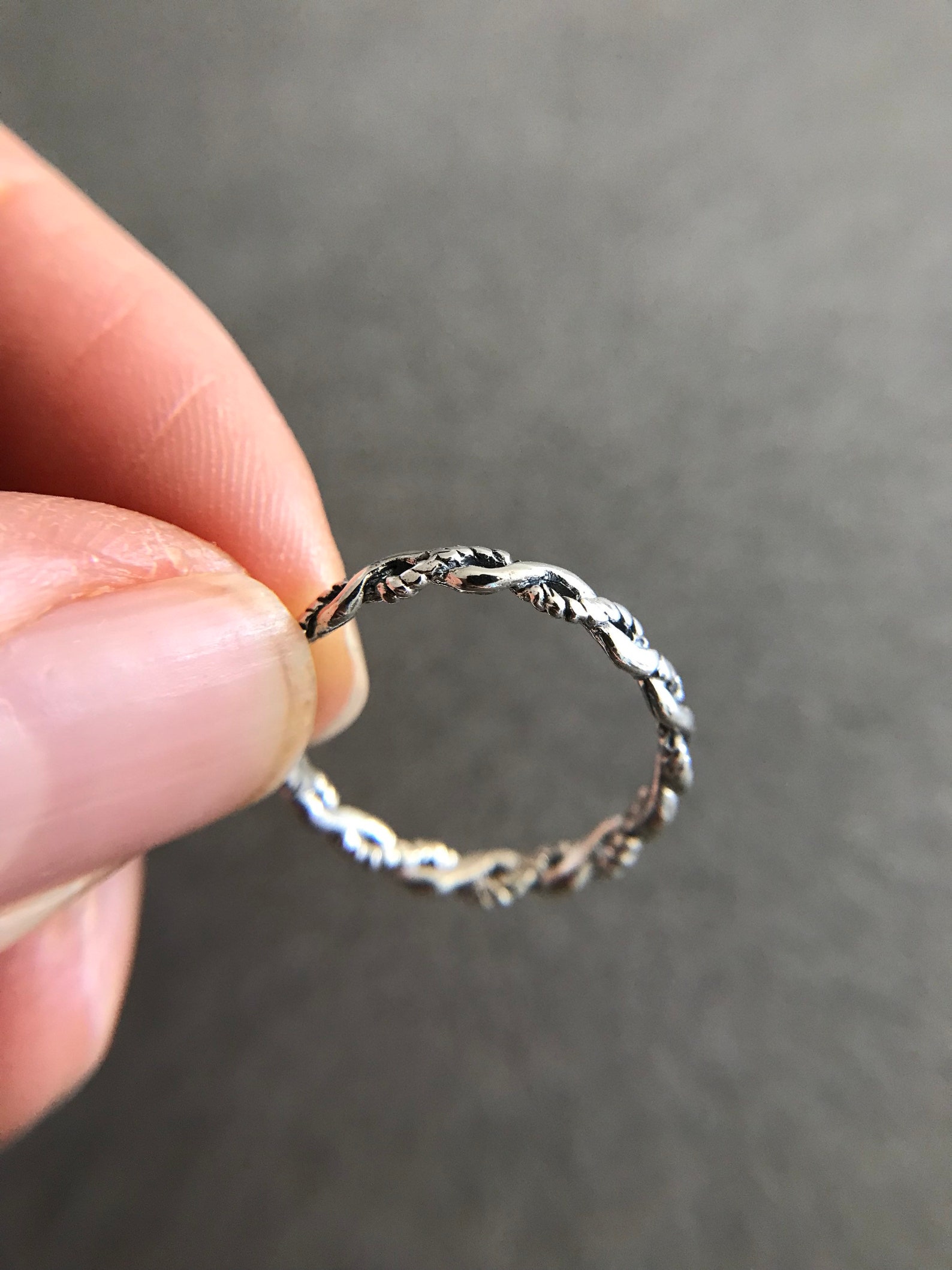 Sterling Silver Ring Twine Twisted Silver Ring Braided Ring - Etsy