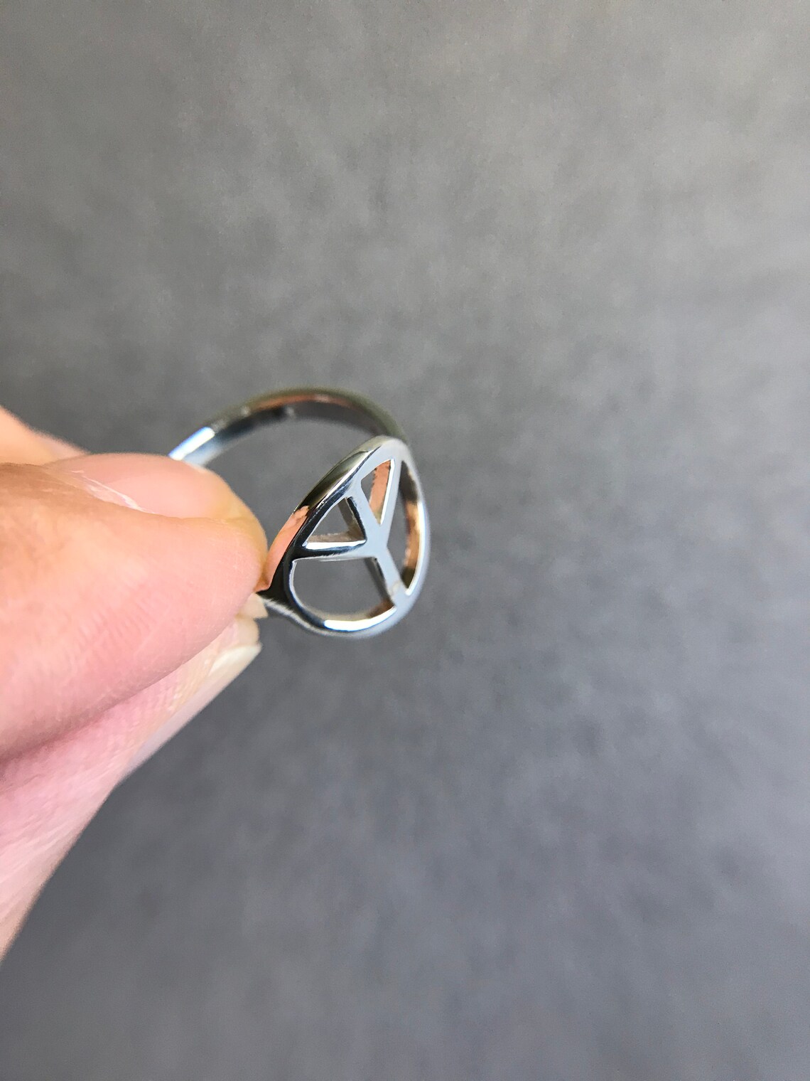 Silver Peace Sign Ring Sterling Silver R1029 | Etsy