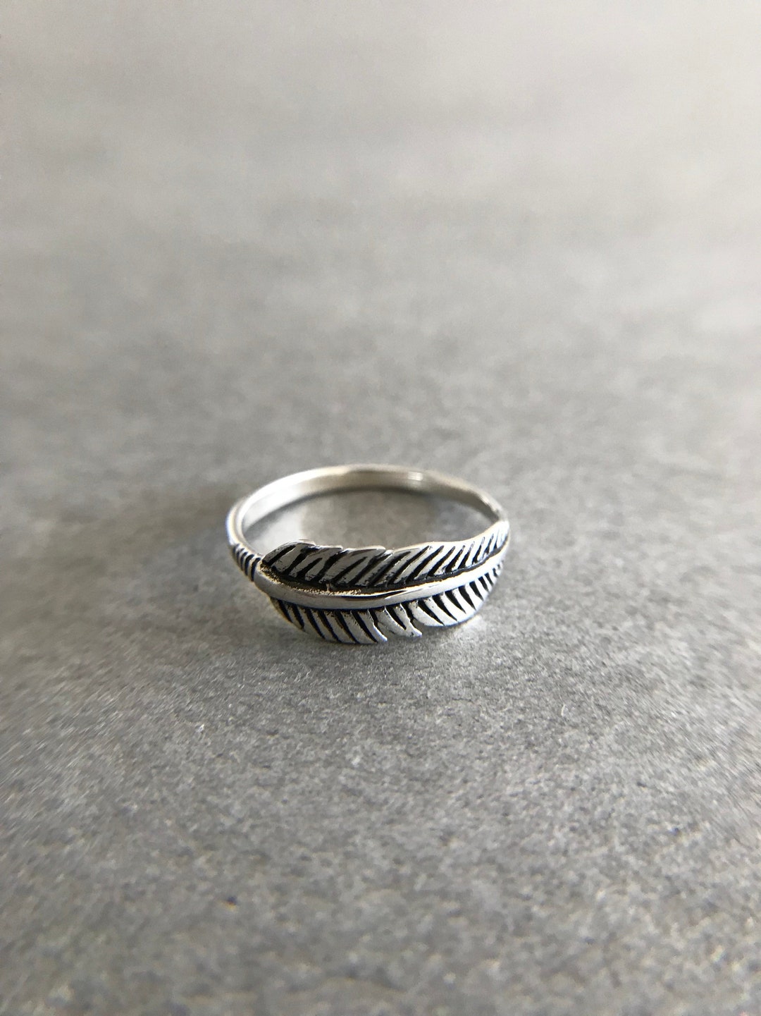 Sterling Silver Feather Ring, Simple Minimalist Ring, Thin Silver Ring ...