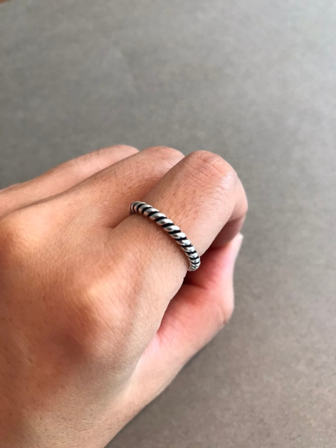 Sterling Silver Ring, Twisted Silver Ring, Twist Band Stacking Ring ...
