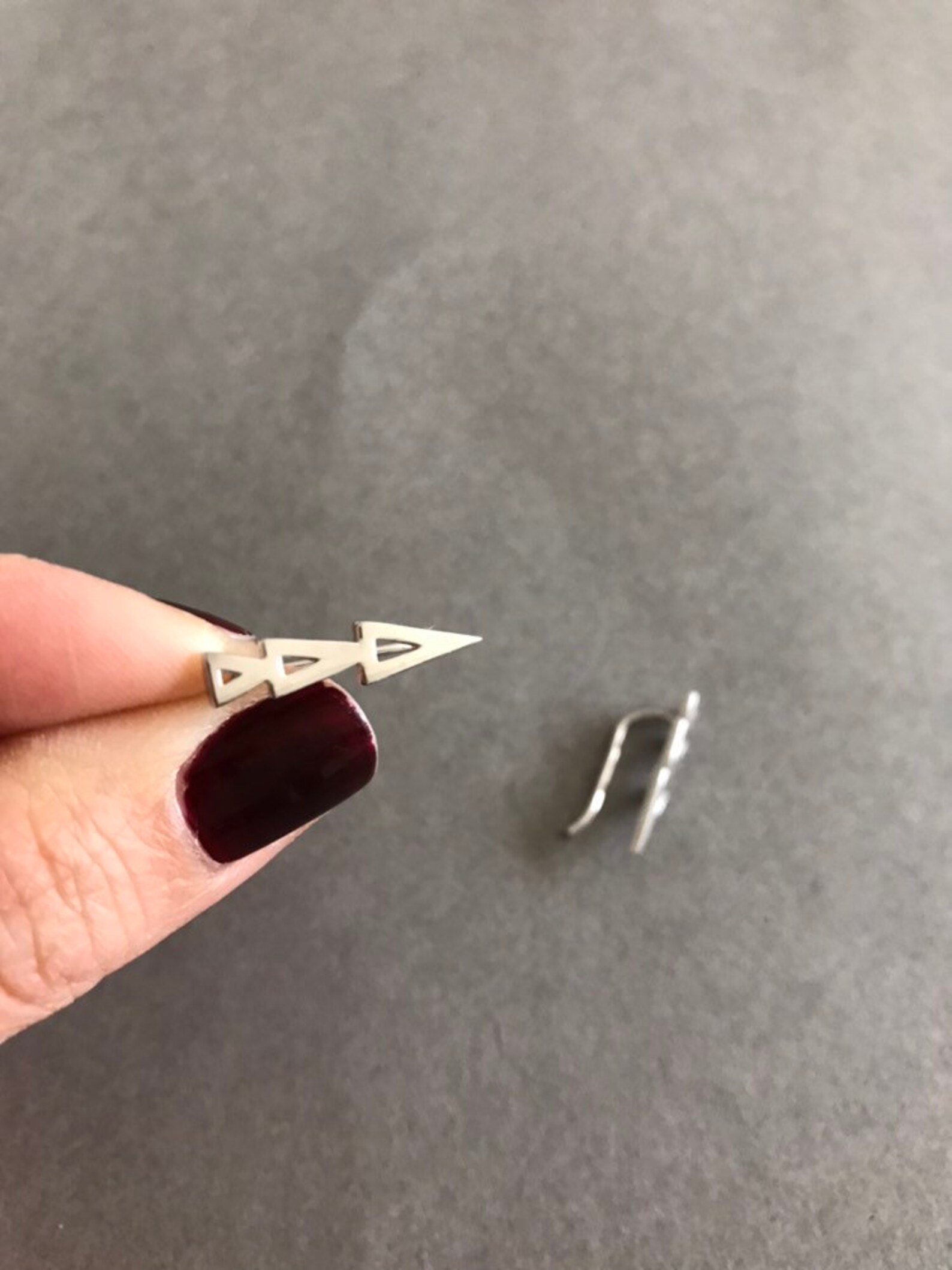 Silver Three Triangle Ear Climber Ear Crawler - Sterling Silver - Etsy