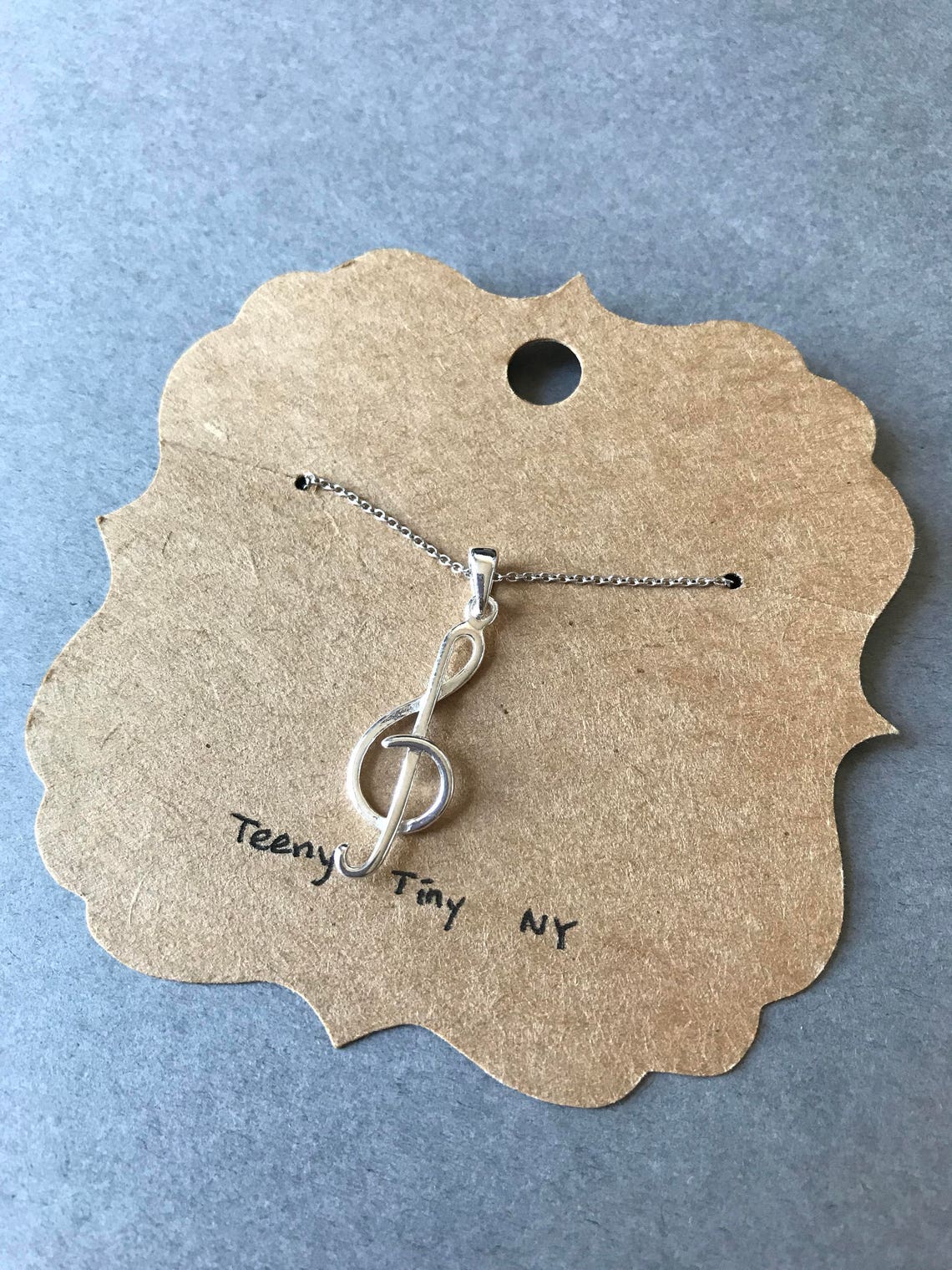 Silver Music Note Necklace - Sterling Silver - Etsy