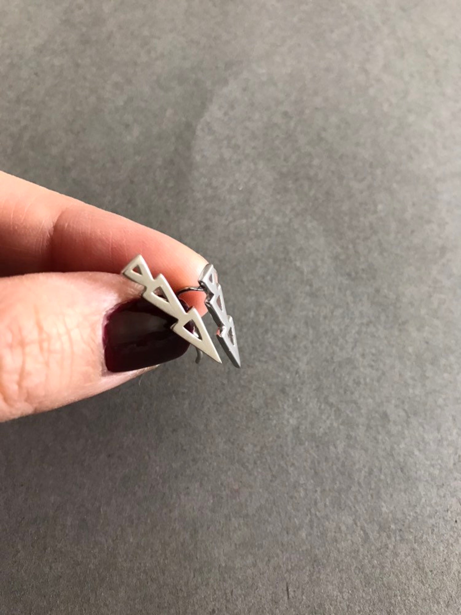 Silver Three Triangle Ear Climber Ear Crawler - Sterling Silver - Etsy