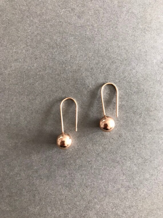 Big 8mm Ball Half Hoops Silver Gold Rose Gold Sterling | Etsy