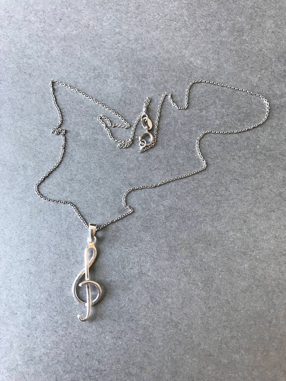 Silver Music Note Necklace - Sterling Silver - Etsy