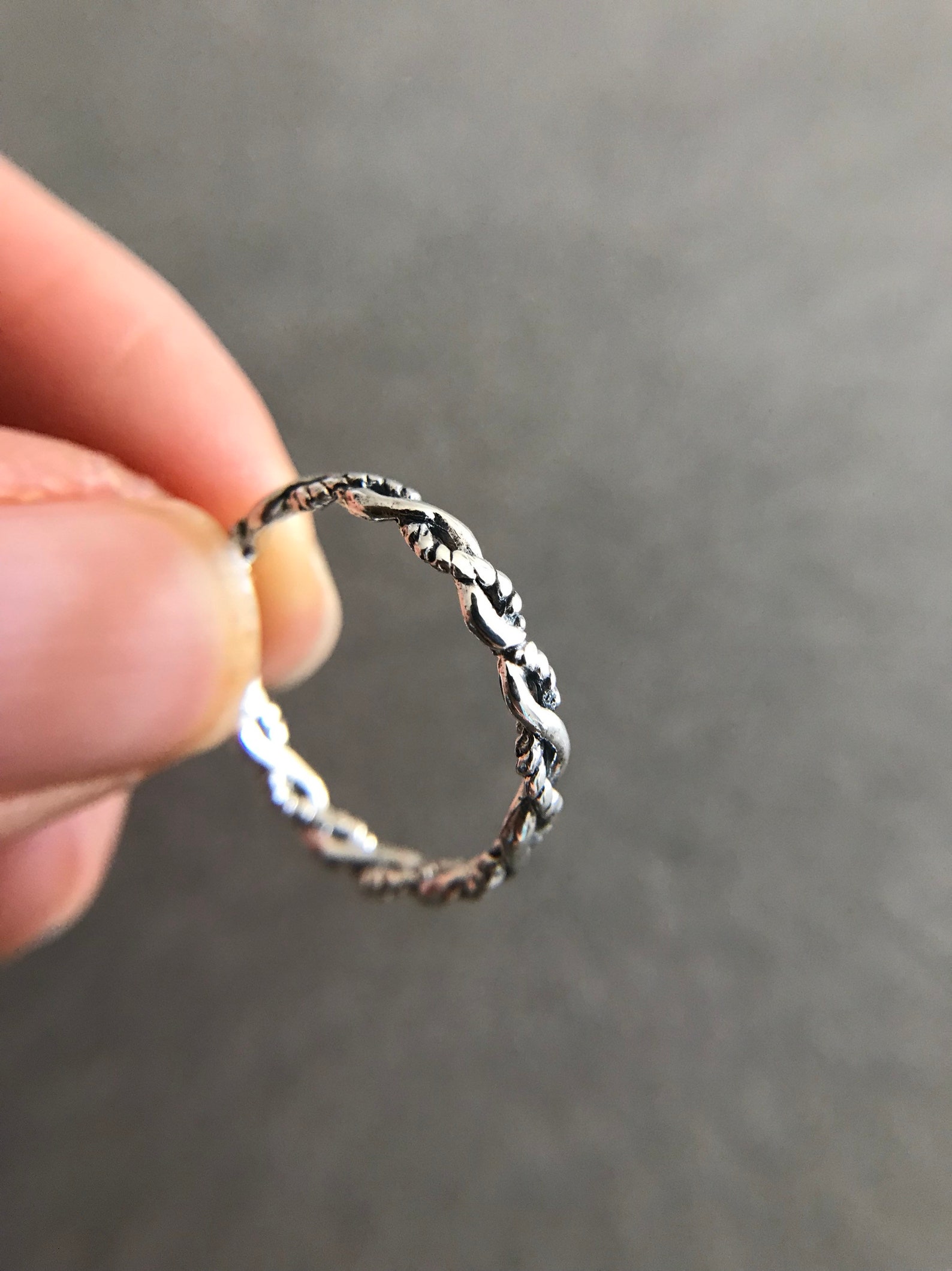 Sterling Silver Ring Twine Twisted Silver Ring Braided Ring - Etsy
