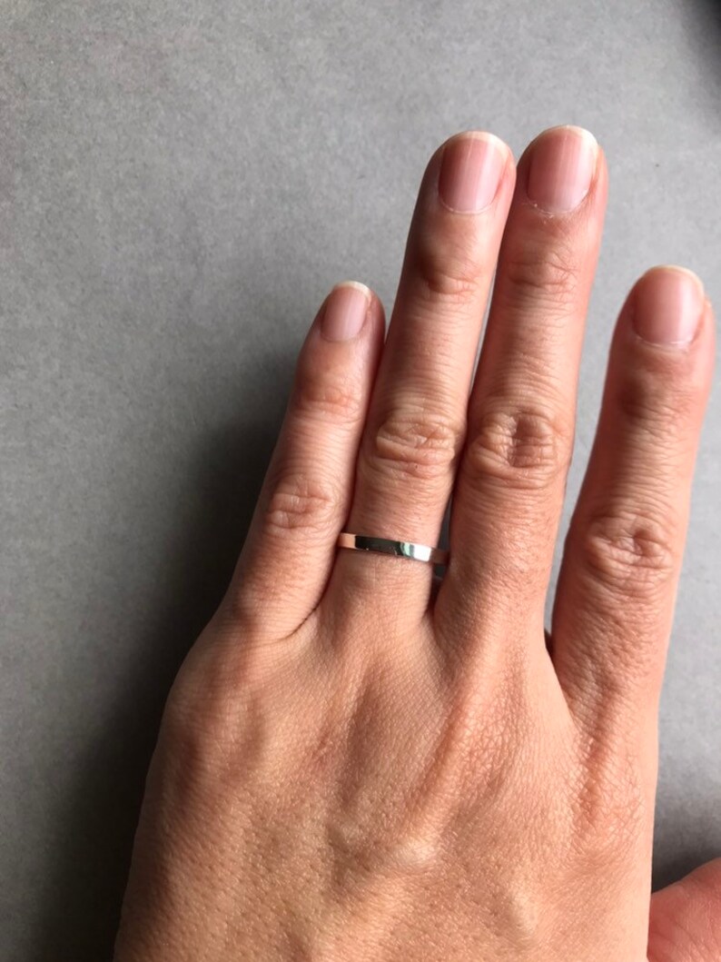 Type C Flat Simple Minimalist Ring Skinny Stacking Band | Etsy