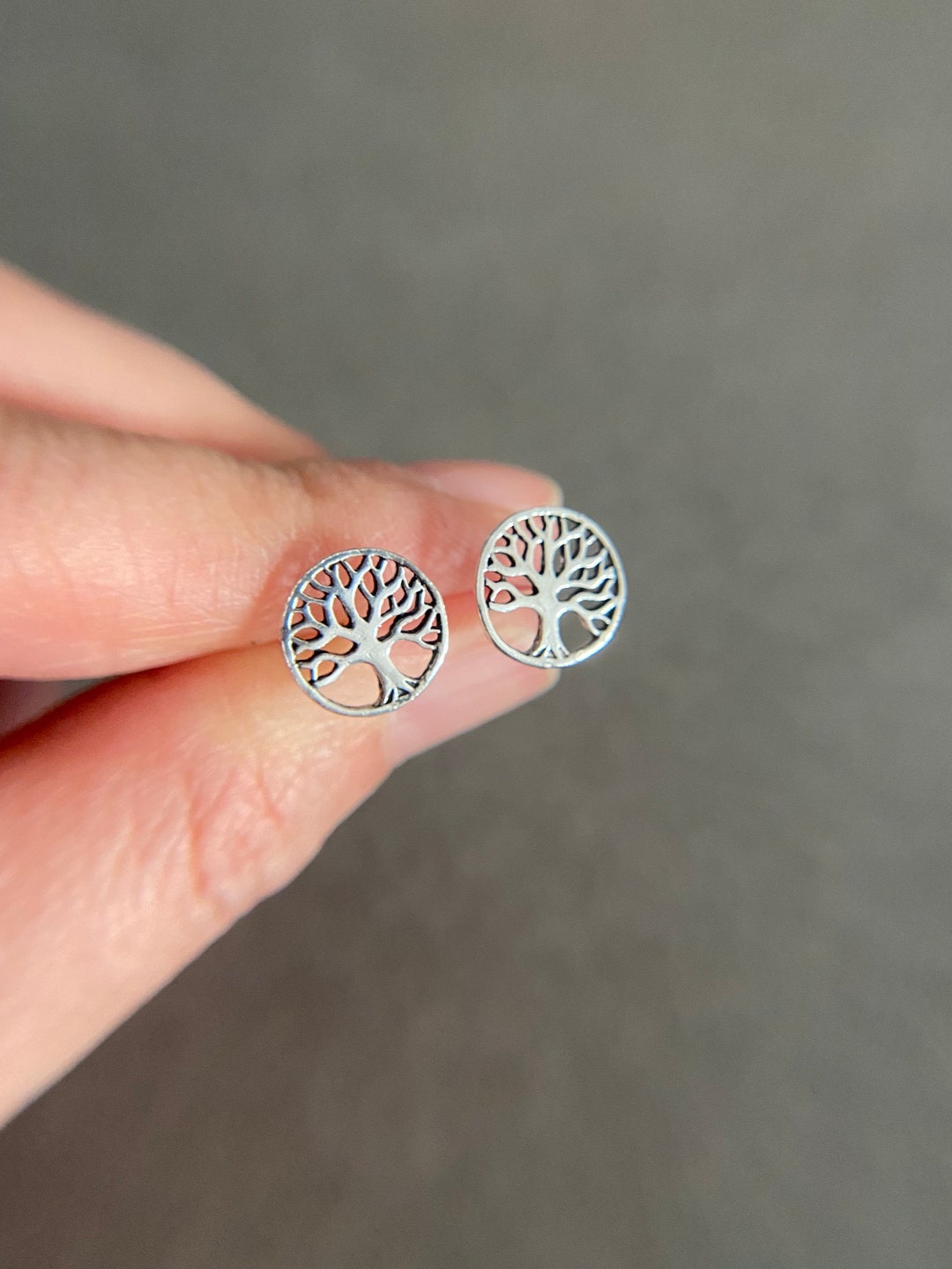Silver Tree of Life Stud Earrings Sterling Silver - Etsy