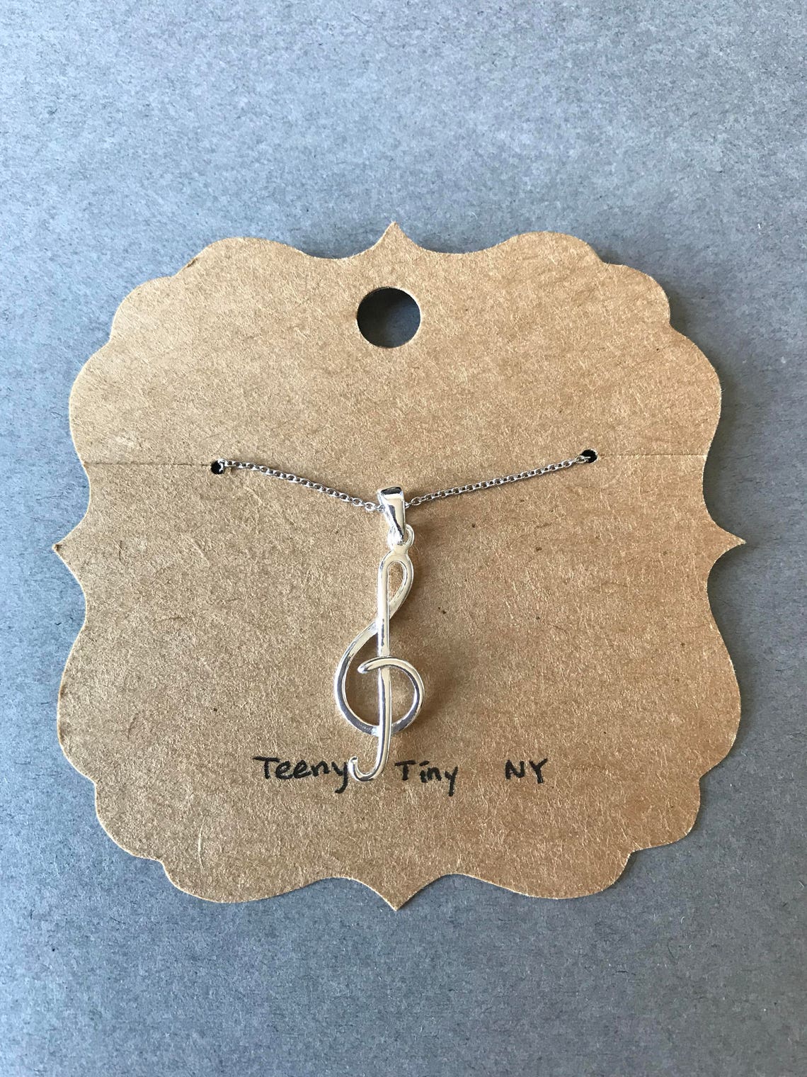 Silver Music Note Necklace - Sterling Silver - Etsy