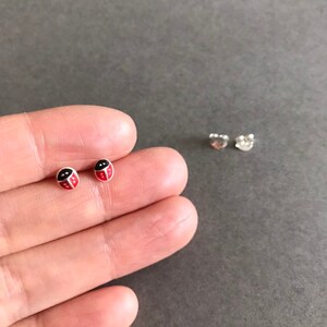Ladybug Mini Stud Earrings - Sterling Silver - Etsy