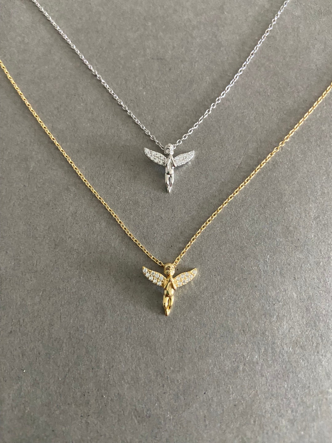 Silver Angel Necklace Sterling Silver - Etsy