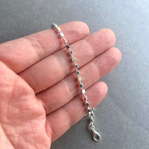 Sterling Silver Cube Chain Bracelet - Sterling Silver - Etsy