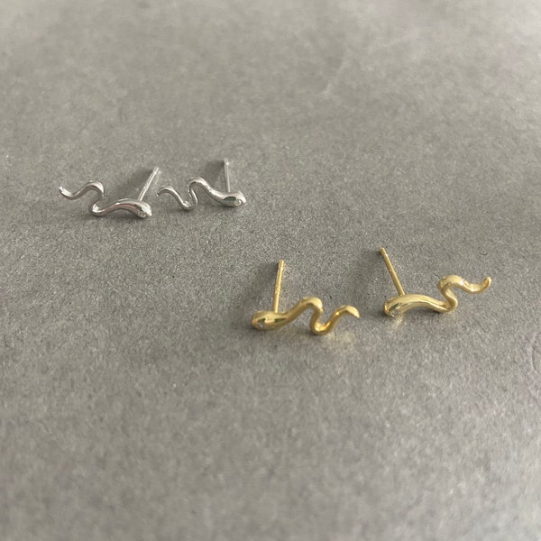 Silver Snake Earrings - Etsy