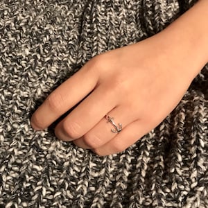 Sterling Silver Anchor Type B Ring,sideways Anchor Ring, Nautical Ring, Horizontal Anchor Ring ...