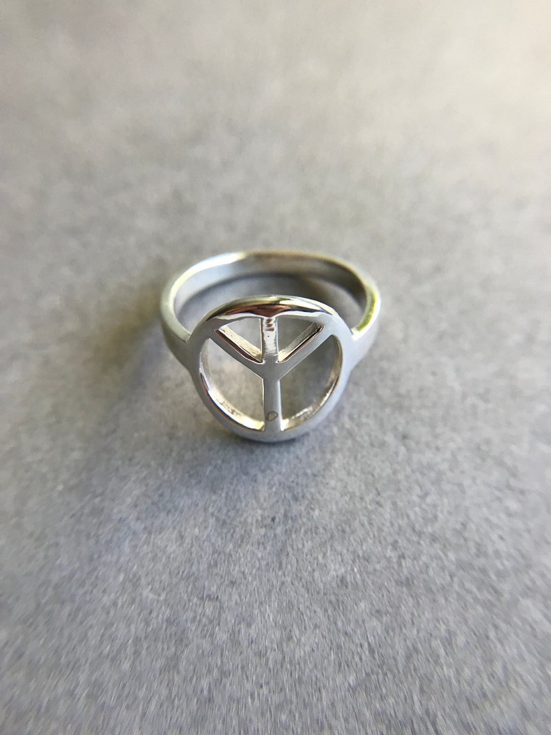 Silver Peace Sign Ring - Sterling Silver [R1029] - Etsy