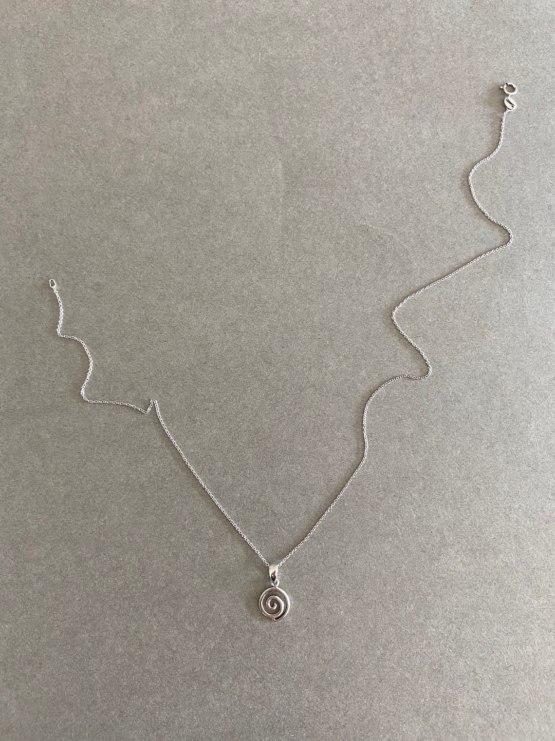 Silver Tiny Mini Swirl Necklace Sterling Silver - Etsy