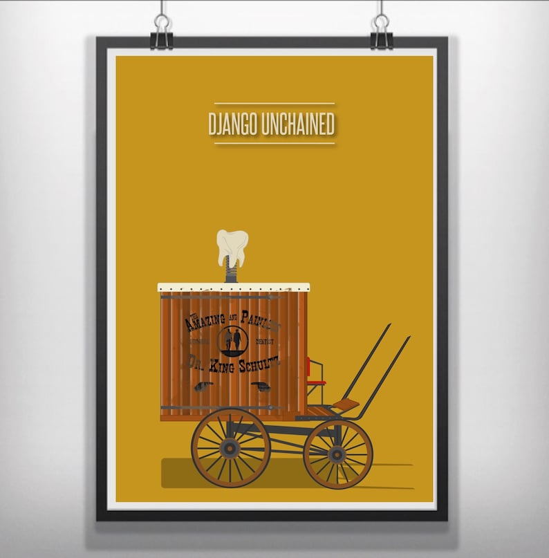 Django Unchained Minimal Minimalist Movie Film Print Poster | Etsy
