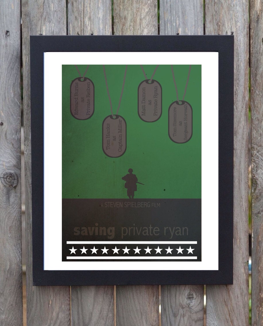 Saving private Ryan minimal minimalist movie film print | Etsy