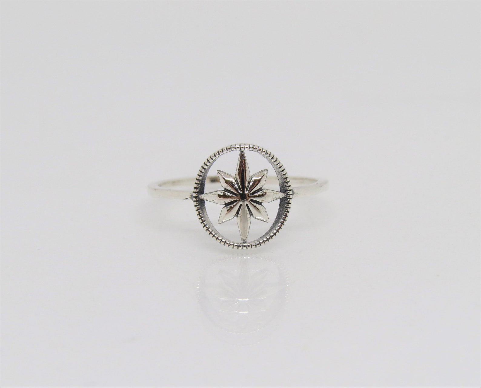 Vintage Sterling Silver Compass Ring Size 9 | Etsy