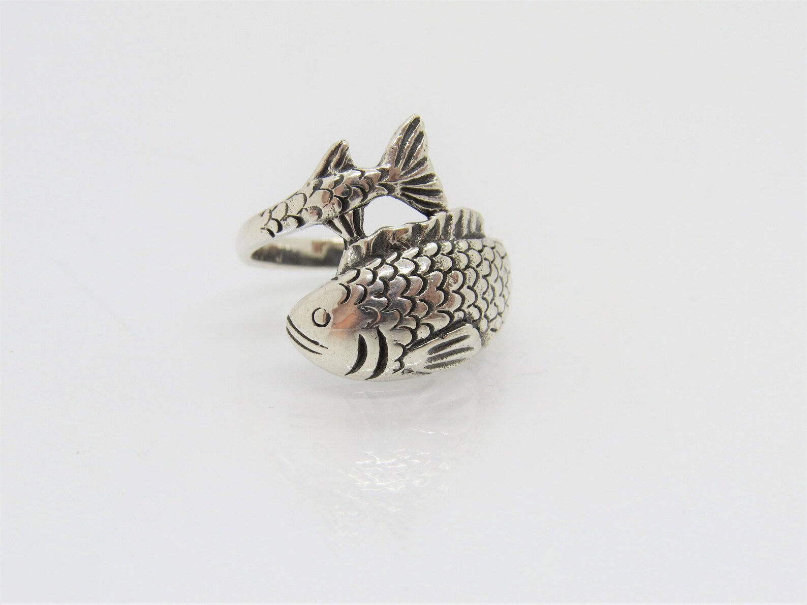 Vintage Sterling Silver FISH Ring Size 7 - Etsy