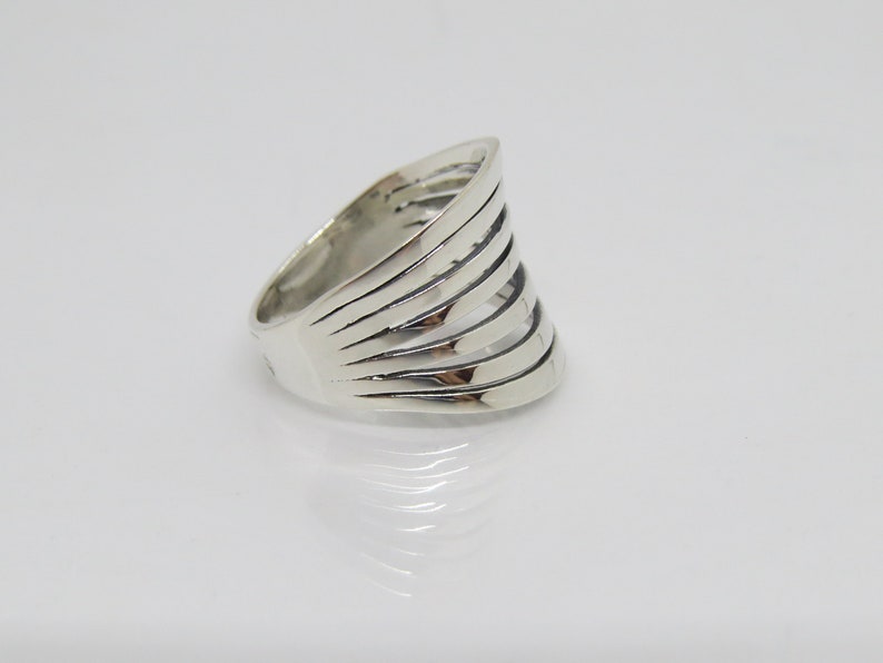 Vintage Sterling Silver Multi Rows Dome Ring Size 10 - Etsy