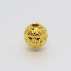Vintage Pure 24K 9999 Gold Money Coin Ball Charm Bead Pendant Make for ...