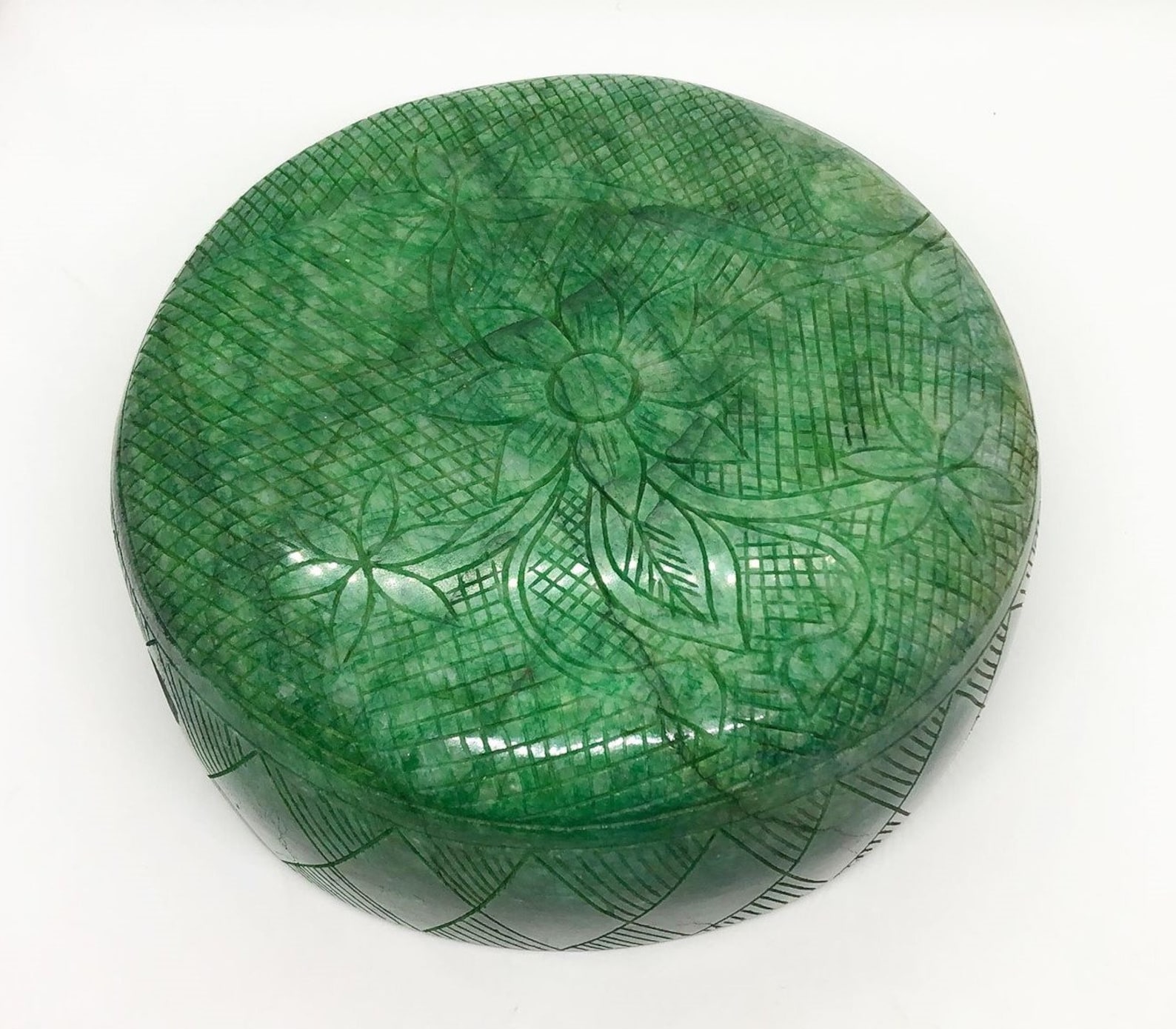 Vintage Natural Emerald Carved Floral Statue , Paperweight, Loose ...