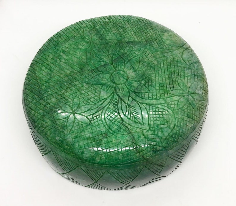 Vintage Natural Emerald Carved Floral Statue Paperweight - Etsy