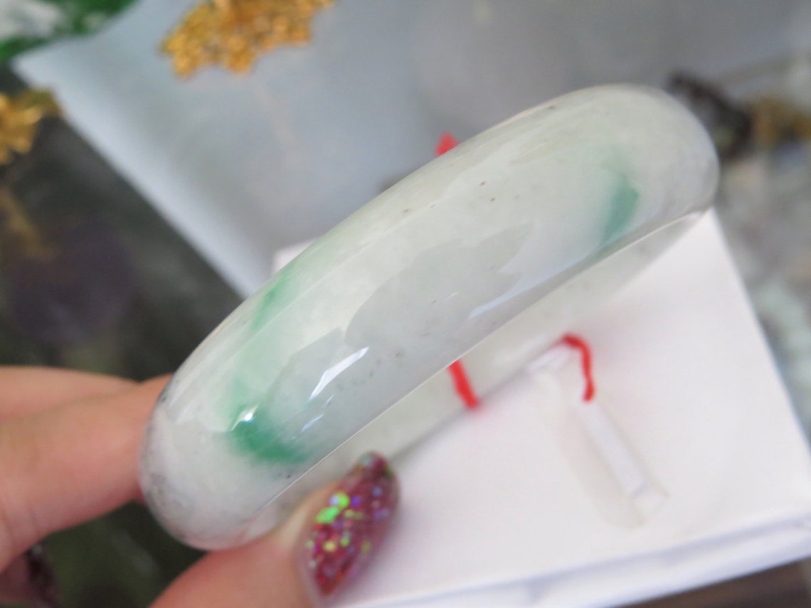 Vintage Translucent Natural Green White Grey Jadeite Jade - Etsy