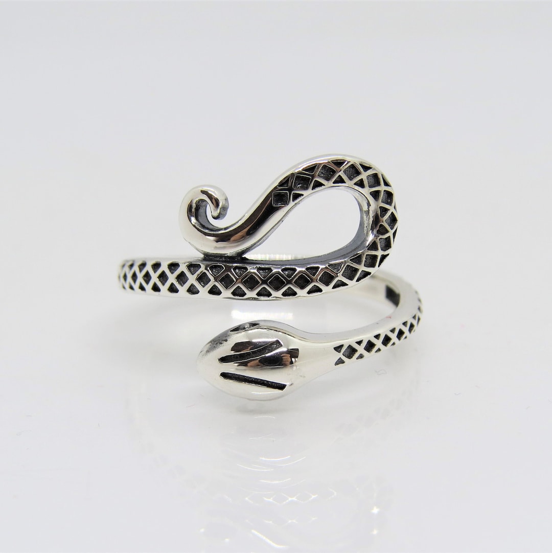 Vintage Sterling Silver Snake Ring Size 8 - Etsy
