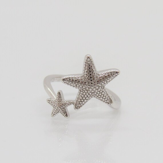 Vintage Sterling Silver Starfish Ring Size 6 - Gem