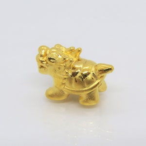 Vintage Pure 24K 9999 Gold Dragon Turtle Charm Bead Pendant - Etsy