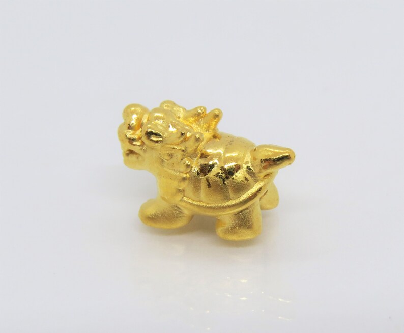 Vintage Pure 24K 9999 Gold Dragon Turtle Charm Bead Pendant - Etsy
