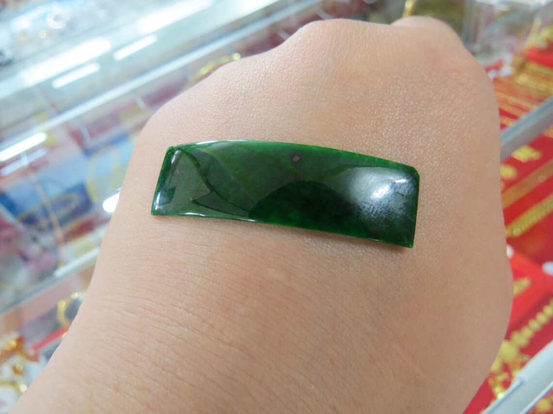 Vintage Natural Emerald Green Jade Jadeite Loose Gemstone for Cuff ...