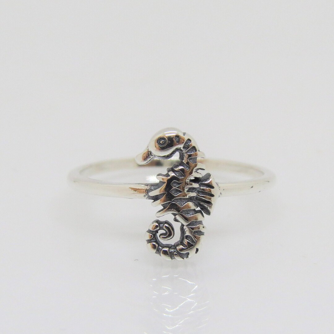 Vintage Sterling Silver Seahorse Ring Size 7 - Etsy