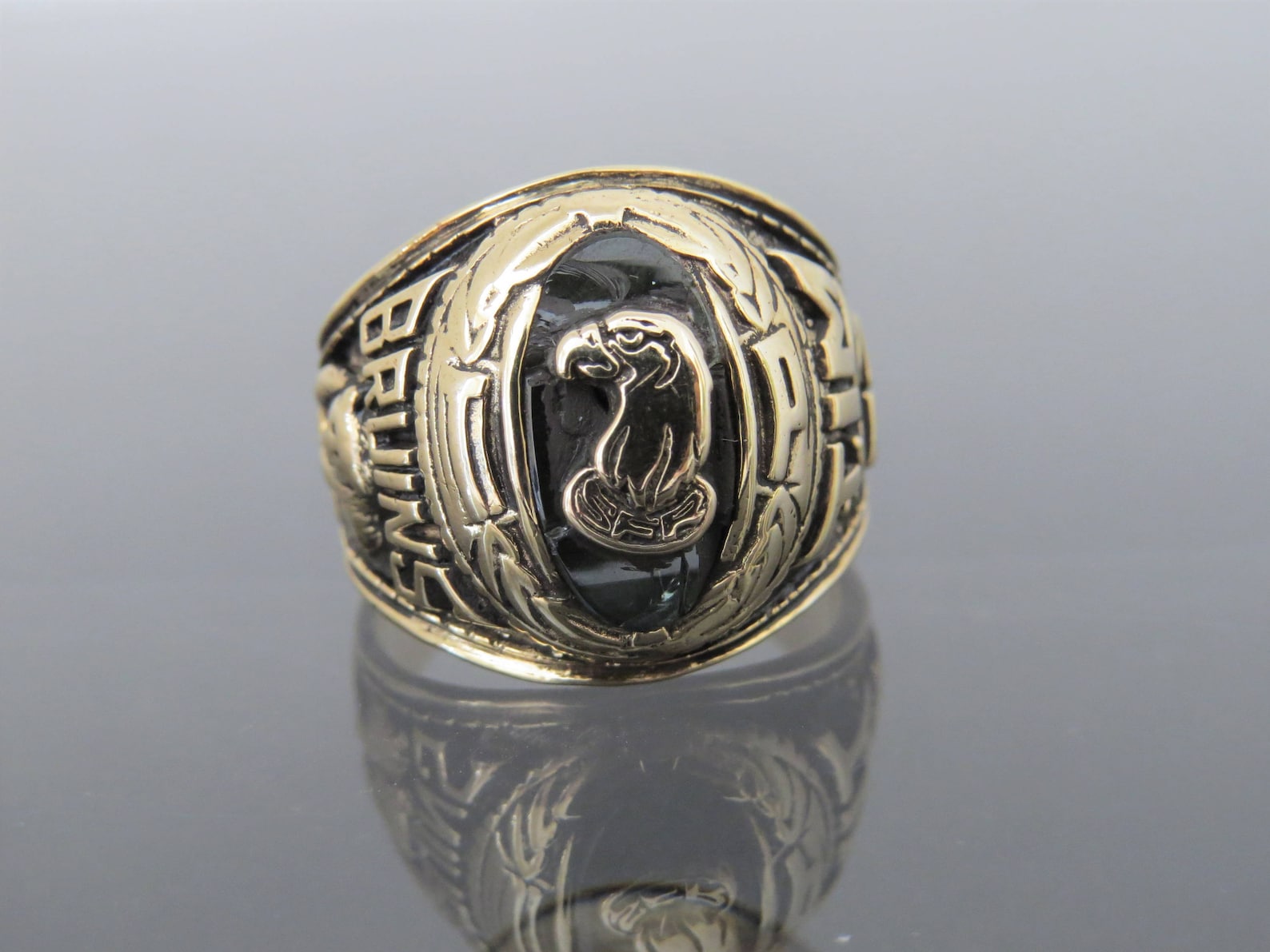 Vintage 10K Solid Yellow Gold Dark Black Onyx 1965 Class Ring - Etsy