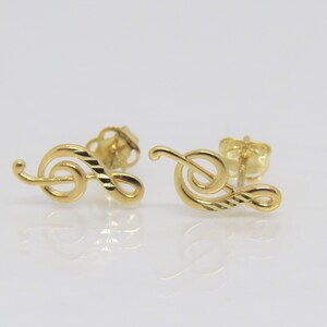 Vintage 14K Solid Yellow Gold Music Note Earrings - Etsy