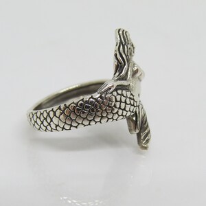 Vintage Sterling Silver Mermaid Adjustable Ring Size 8 - Etsy