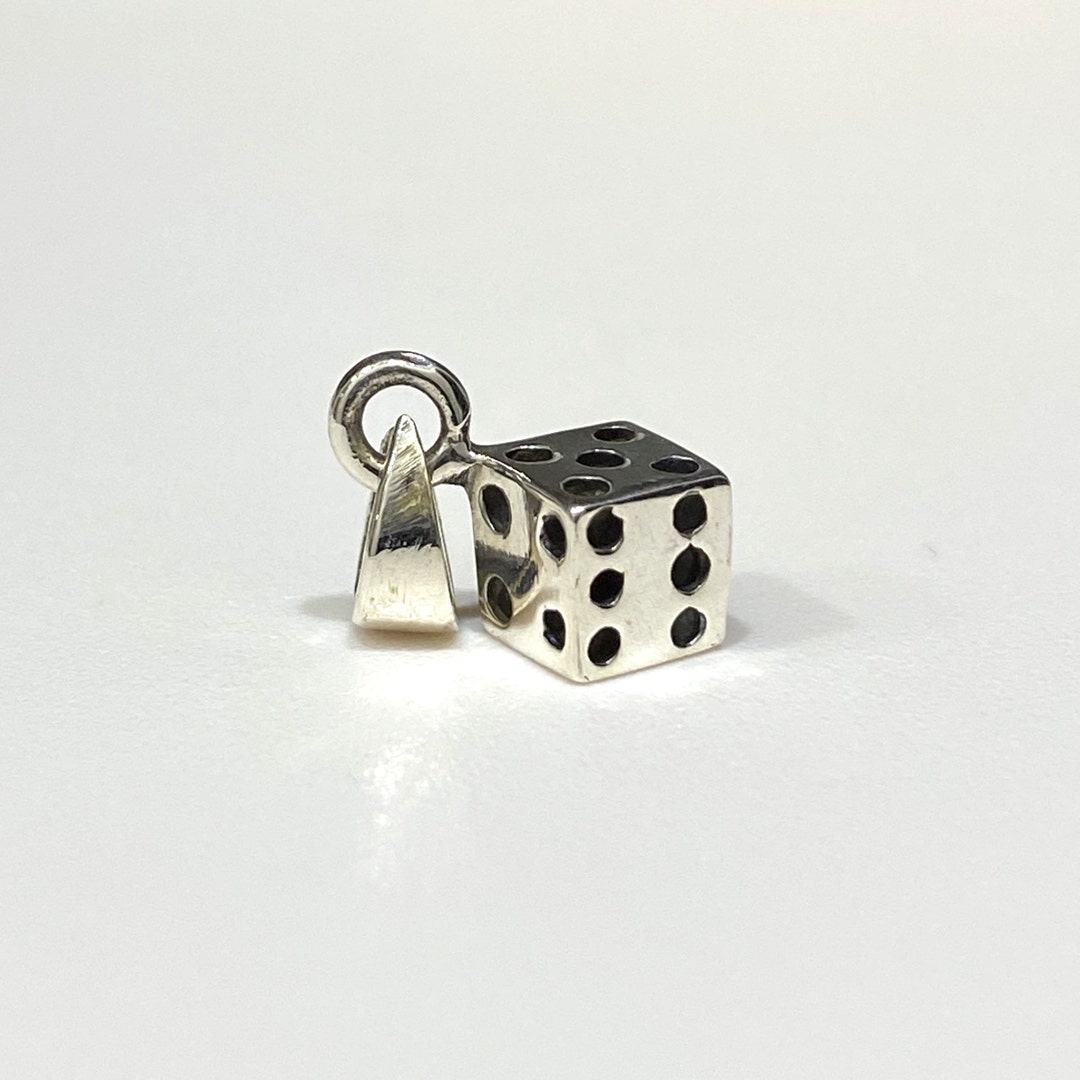 Vintage Sterling Silver Dice Charm Pendant. - Etsy