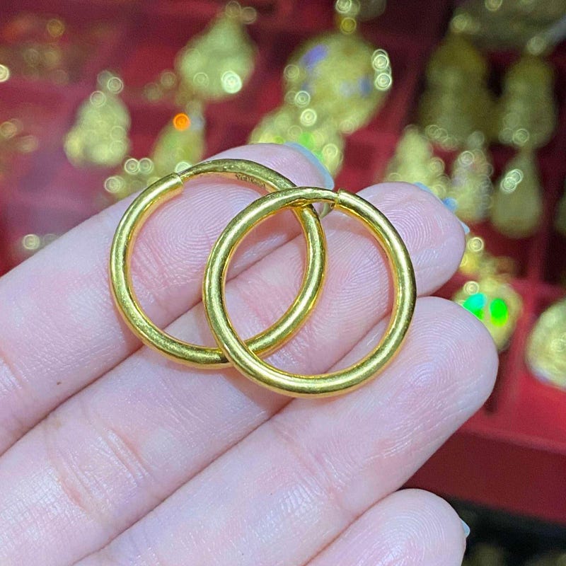 24k Gold Earrings - Etsy