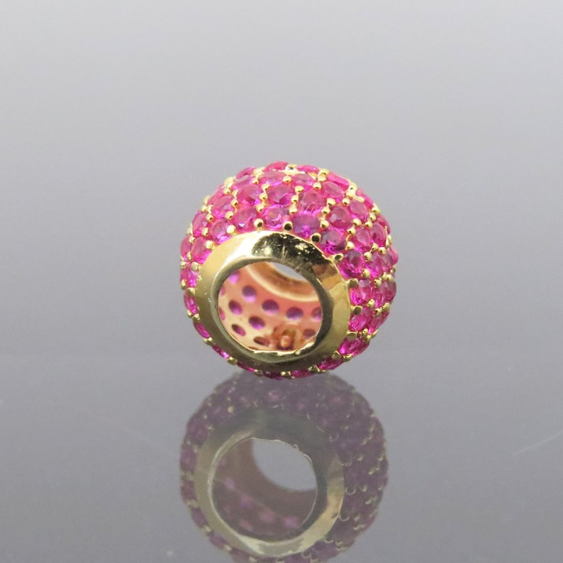 Vintage 18K Solid Yellow Gold Ruby Ball Slide Pendant - Etsy