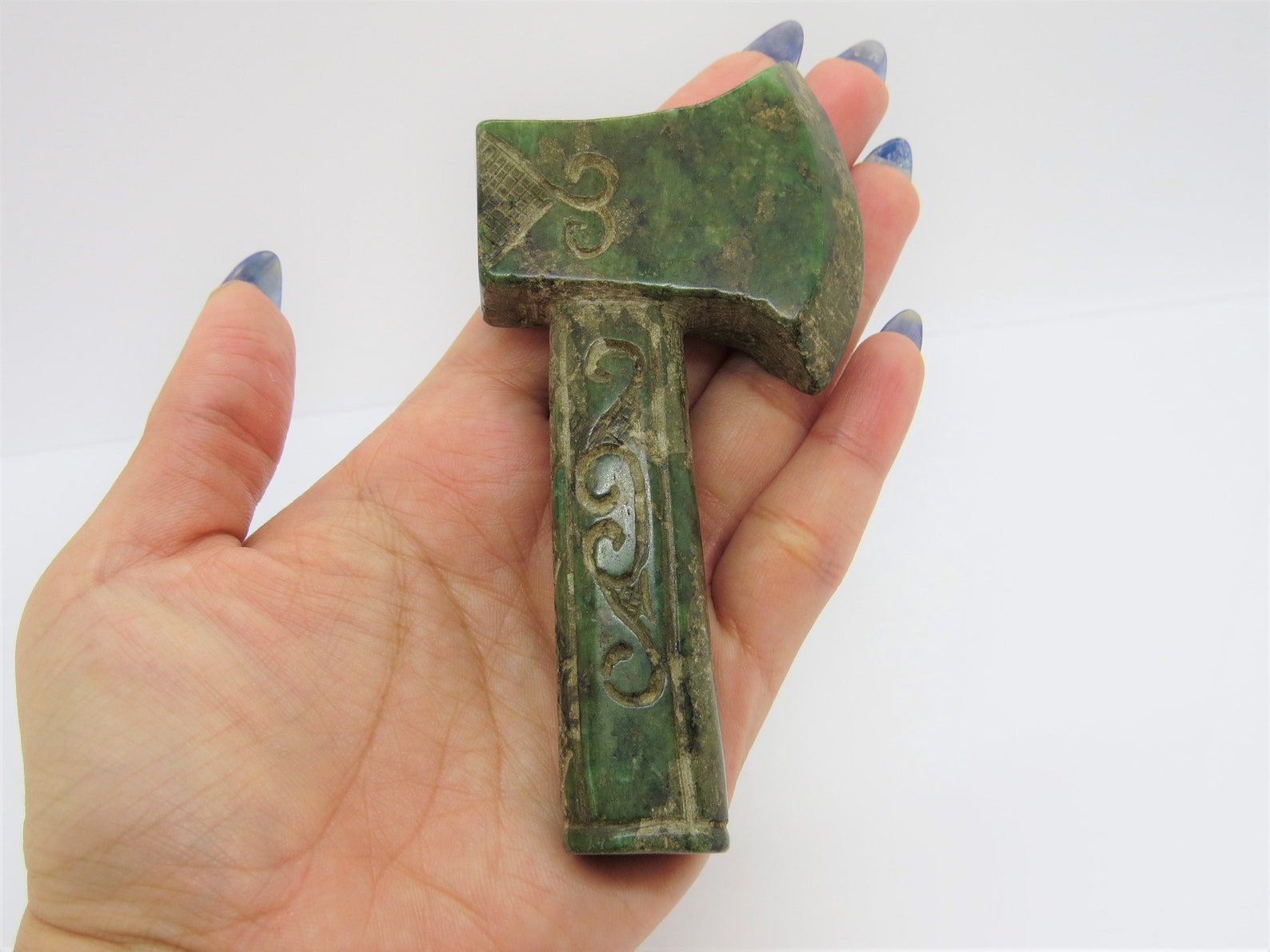 Antique Vintage Natural Green Jade Carved Ancient Dagger | Etsy