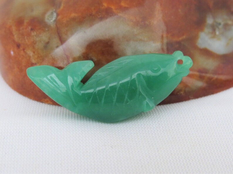 Vintage Apple Green Jadeite Jade Gold Fish Make for Pendant - Etsy