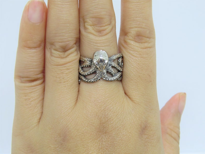 Vintage Sterling Silver Octopus Ring Size 7.75 | Etsy