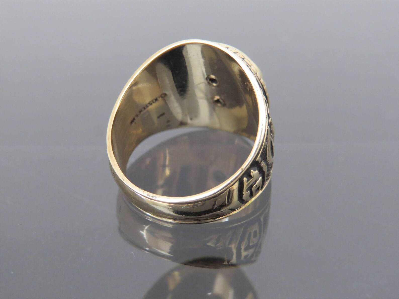 Vintage 10K Solid Yellow Gold Dark Black Onyx 1965 Class Ring - Etsy