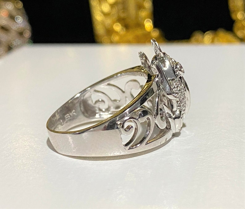 Vintage 18K Solid White Gold Ruby & White Topaz Lucky Frog - Etsy