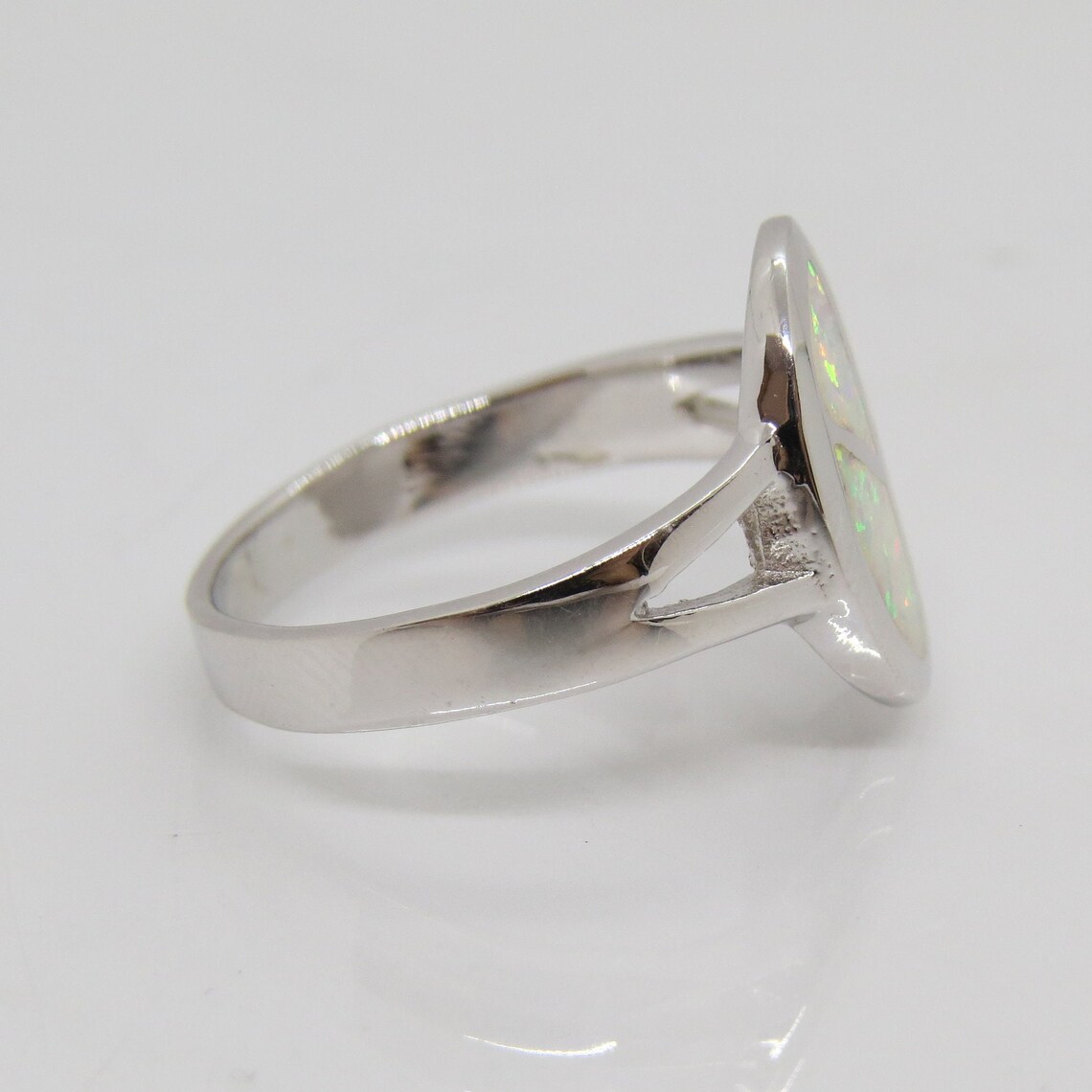 Vintage Sterling Silver White Opal Peace Sign Ring Size 8 - Etsy