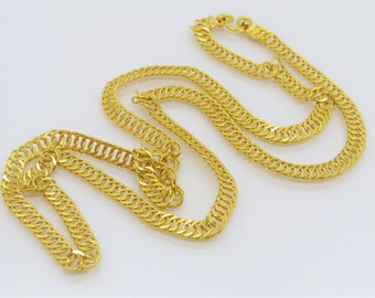 24K 980 Pure Gold Rolo Link Chain Necklace 20'' Length - Etsy